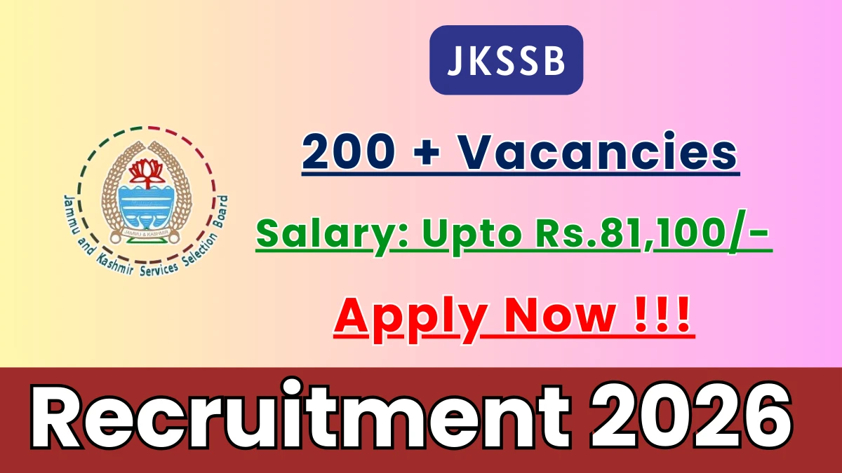 JKSSB Technician, Attendant and More Recruitment 2026: Apply for 239 Posts